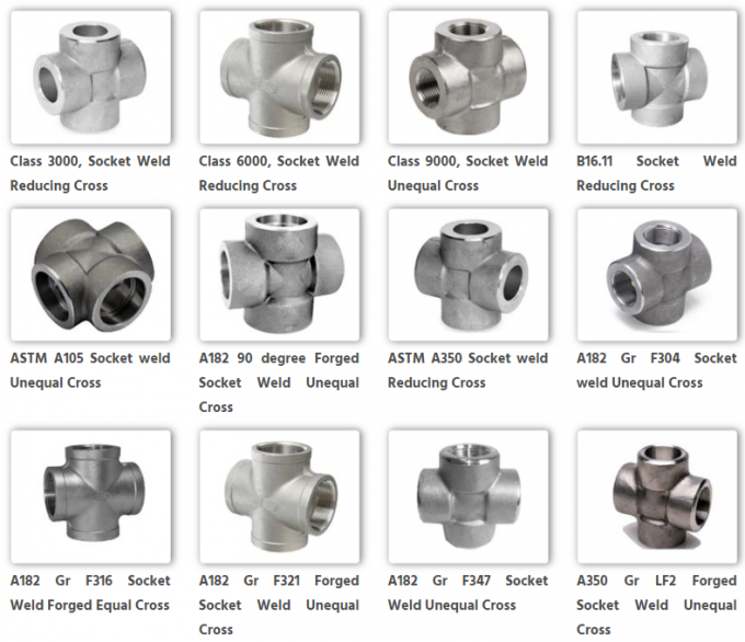 Cross Socket Weld 3000# 304 Stainless Cast Socket Weld Fittings